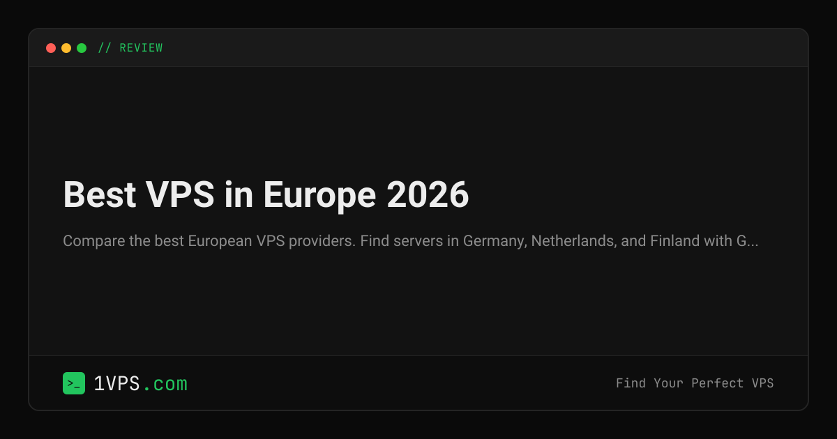 Best VPS in Europe 2026 | 1VPS.com