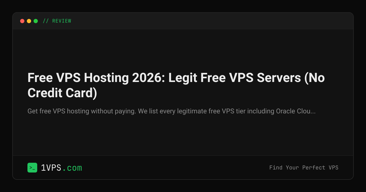 Hébergement VPS Gratuit 2026 : Serveurs VPS Gratuits Légitimes (Sans ...